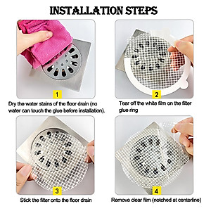 15Pack Disposable Shower Drain Hair Catcher Waterproof Mesh Stickers,Kitchen Sink Drain Strainer,Bathtub Hair Catcher for Drain,Sink Stopper,Bathtub Accessories,Bathroom Necessities (3.54"/9CM)