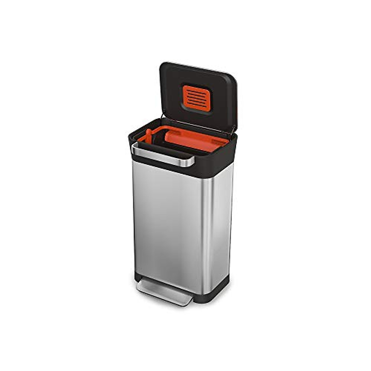 Joseph Joseph 30030 Intelligent Waste Titan Trash Can Compactor, 8 gallon / 30 liter, Stainless Steel