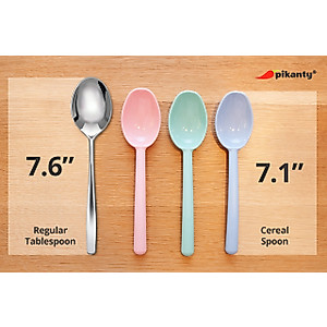 Pikanty - Plastic Spoon Portable Cereal, Soup, Porridge, Spoons Reusable Dinner Scoops for Home Kitchen Buffet Restaurant Flatware | Made in USA