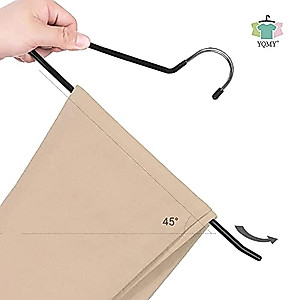 YQMY Pants Hangers Slack/Trousers Hangers 10 Pack, Open Ended Design Space Saving Slim Strong and Durable Anti-Rust Chrome Metal Hangers (White Heavy Duty)