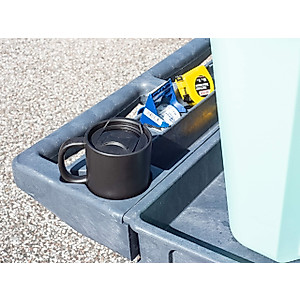 550lb Capacity Heavy Duty Plastic Utility Cart 46" L x 25-5/8" W with Handle 2 Shelves Pake Handling Tools