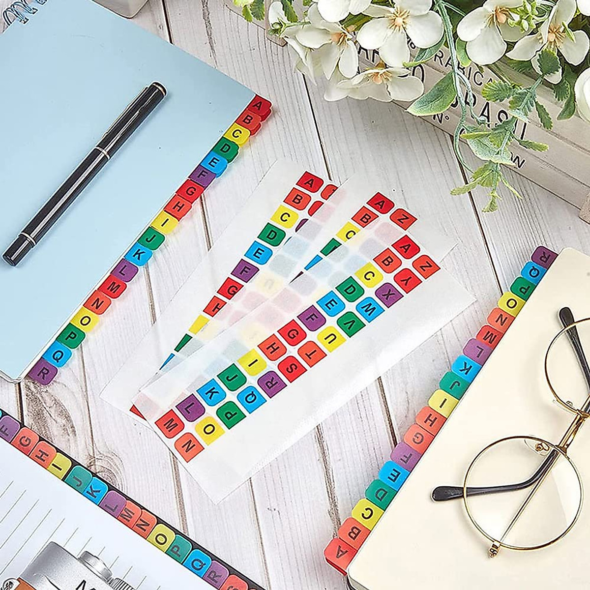 780 PCS Colorful Alphabet Tabs, A to Z 26 Letters Index Labels Multicolor Alphabet Tabs Tab Dividers Stickers for Binders Notebook Classify Files Contents Page Address Book Folder