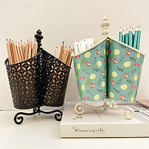 heart & home Rotating Metal Utensil Caddy, Flatware Caddy with 3 Compartments, Cutlery Storage Organizer Caddy for Countertop,Green