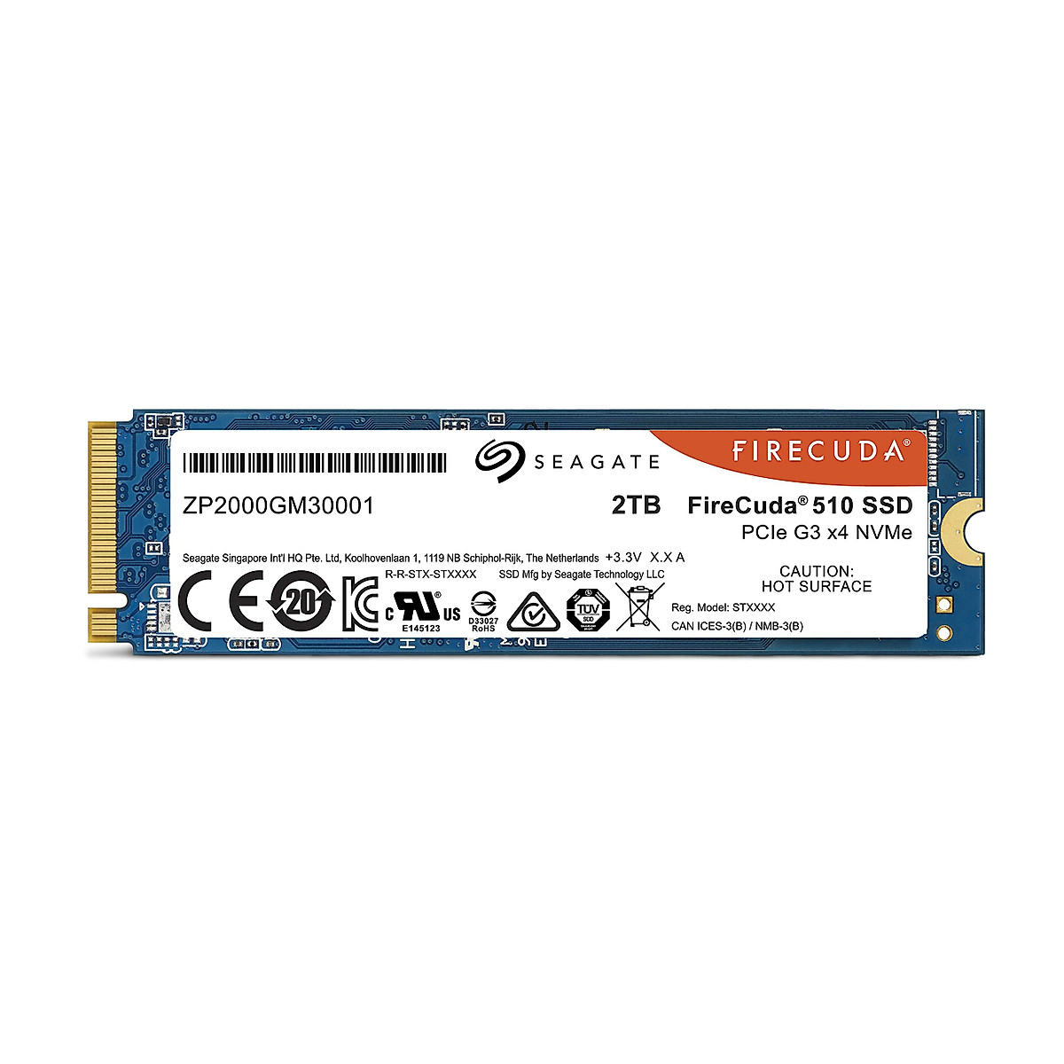 Seagate FireCuda 510 2TB Performance Internal Solid State Drive SSD PCIe Gen3 x4 NVMe 1.3 for Gaming PC Gaming Laptop Desktop (ZP2000GM30021)