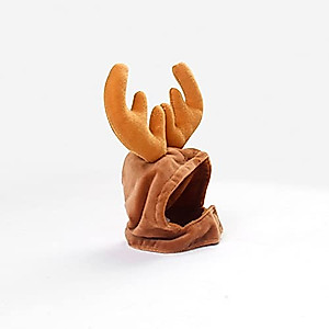 Cat Elk Hat Reindeer Antler Cap Christmas Kitten Costume Accessories for Xmas Theme Dress Up Halloween Party