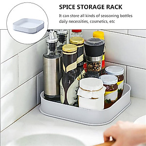 Hemoton 1pc Plastic Storage Dresser Seasoning Organizer for Cabinet Turntable Cake Stand Storage Rack Rotating Rack Spices Vanity Desk Rotating Spice Rack to Rotate White Food Single Layer
