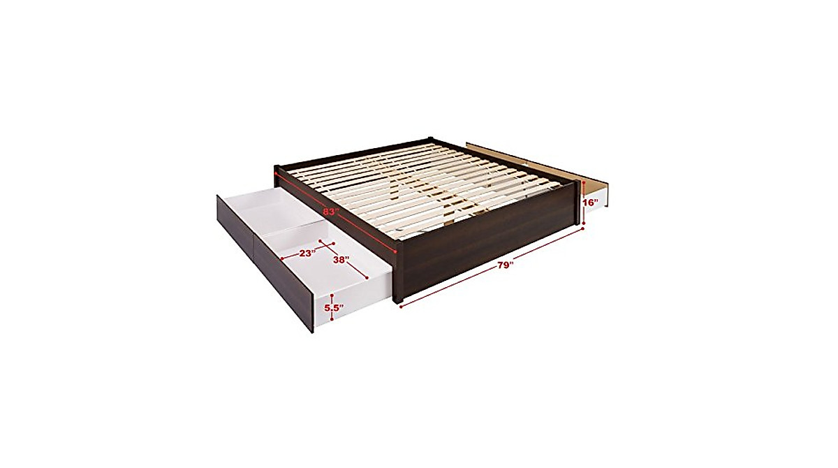 Prepac King Platform Bed with Storage - Modern & Space-Saving