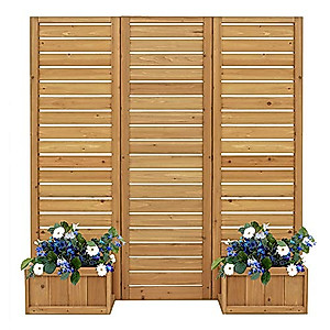 Yardistry YM11703 Fusion Planter Cedar Privacy Screen, Brown
