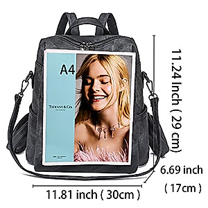 KlaOYer PU Leather Backpack Purse for Women Fashion Multipurpose Design Handbag Ladies Shoulder Bags Travel Backpack (Brown)