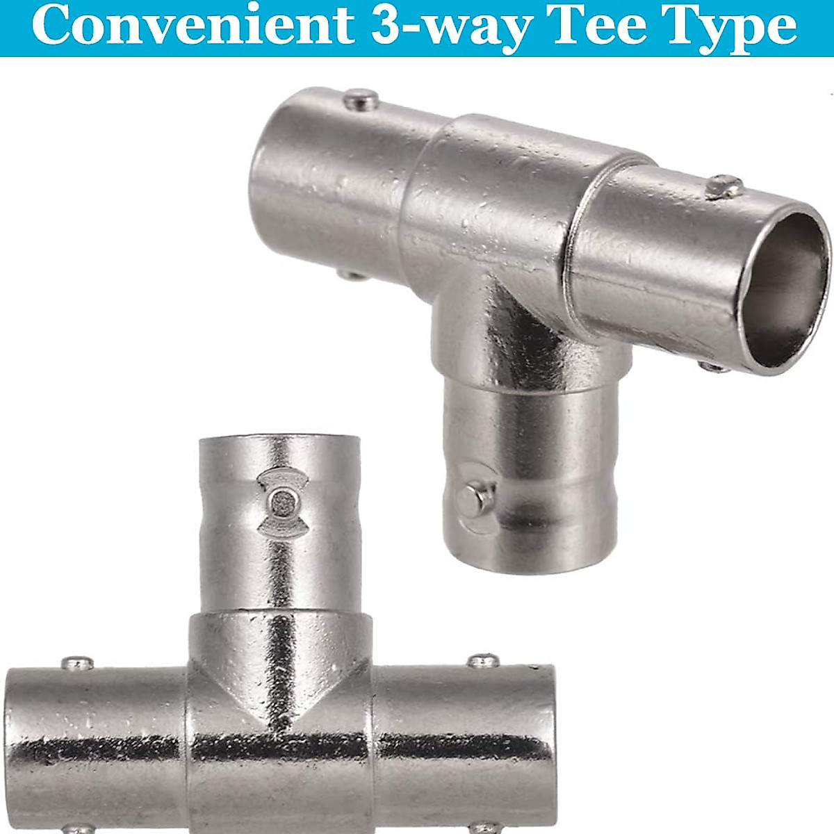 Warmstor 6-Pack BNC Female to BNC Dual Female Adapter Splitter BNC Cable 3-Way Connector for for Antenna CCTV DVR Camera