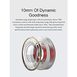 Senlee TRN ST1 in Ear Monitors 1DD + 1BA Dual Driver HiFi Earphones with 1Dynamic and Balanced Armature Drivers Earbuds(No Mic, Black)