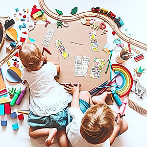 Anseal 60 PCS Color Your Own Bookmarks Bulk, 12 Styles DIY Bookmarks for Kids/Teens, Cute Fruit Bookmarks for Reading Lover, Fun & Personalized Bookmark for Students, Classroom Rewards Supplies