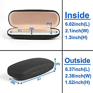 RayLove Unisex Hard Shell Eyeglasses Cases, Protective Case For Glasses(Black)