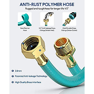 ENEACRO Retractable Garden Hose Reel with Wall Mount 1/2"×100ft with 9 Pattern Hose Nozzle, Brass Connector, Auto Rewind/Any Length Lock/ 180° Swivel Bracket, Ideal for Garden Watering