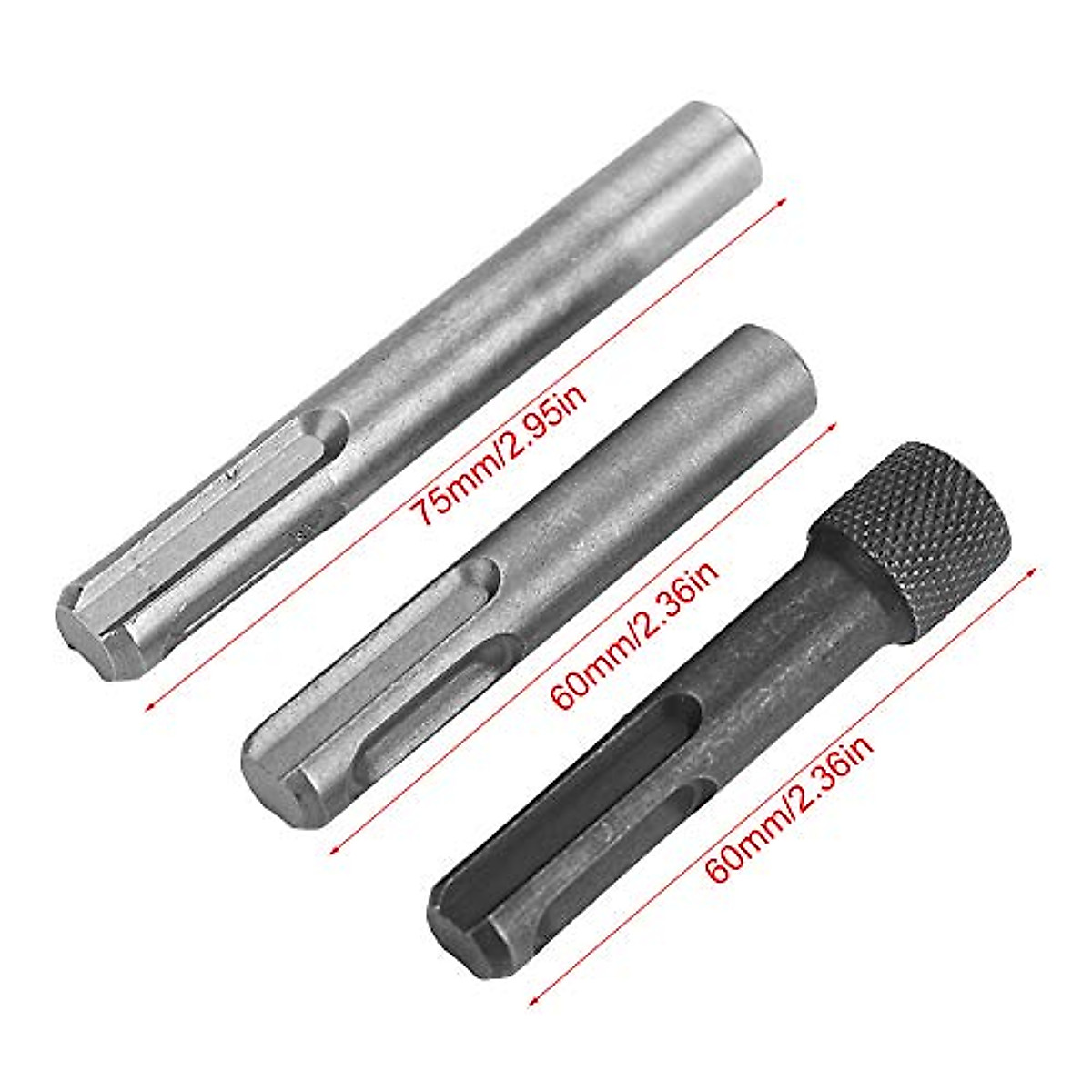 3Pcs SDS Socket Adapter Set 1/4" Hex Shank Screwdriver Bit Holder Socket Adapter Converter for SDS Hammer Drill