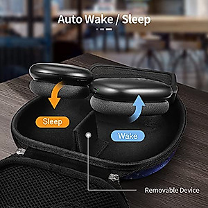 Fintie Hard Case for AirPods Max Headphone, Replacement Protective Travel Carrying Storage Bag with Auto Wake/Sleep for AirPods Max (Black)