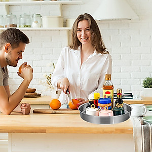 VORCOOL 1pc Boxes Rotating Spice Rack Rotating Storage Condiment Jar Toothbrush Holder Entryway Key Organizer Kitchen Seasoning Rack Round Stainless Steel Storage Utensils to Rotate