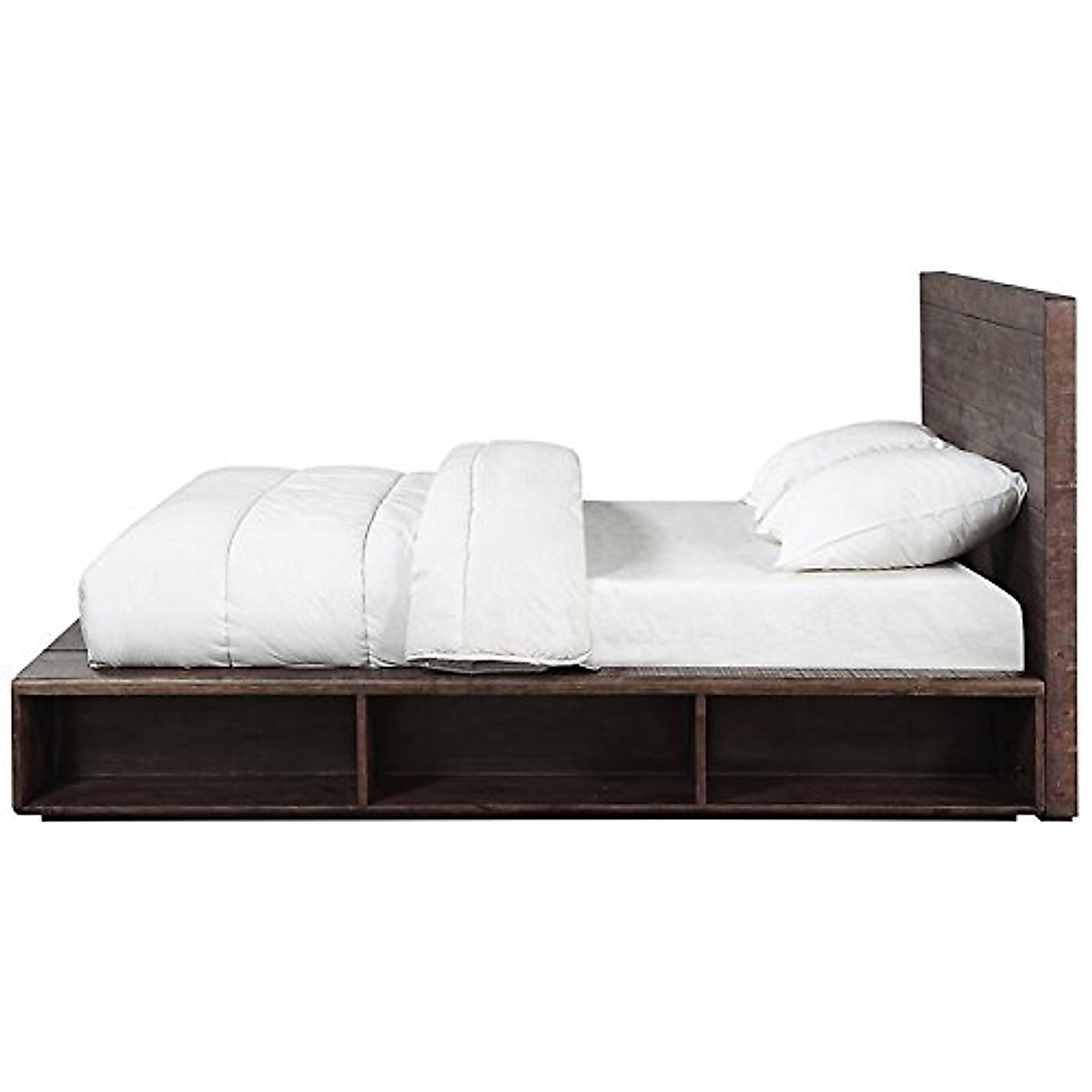 Bowery Hill Traditional Wood California King Platform Storage Bed in Chocolate