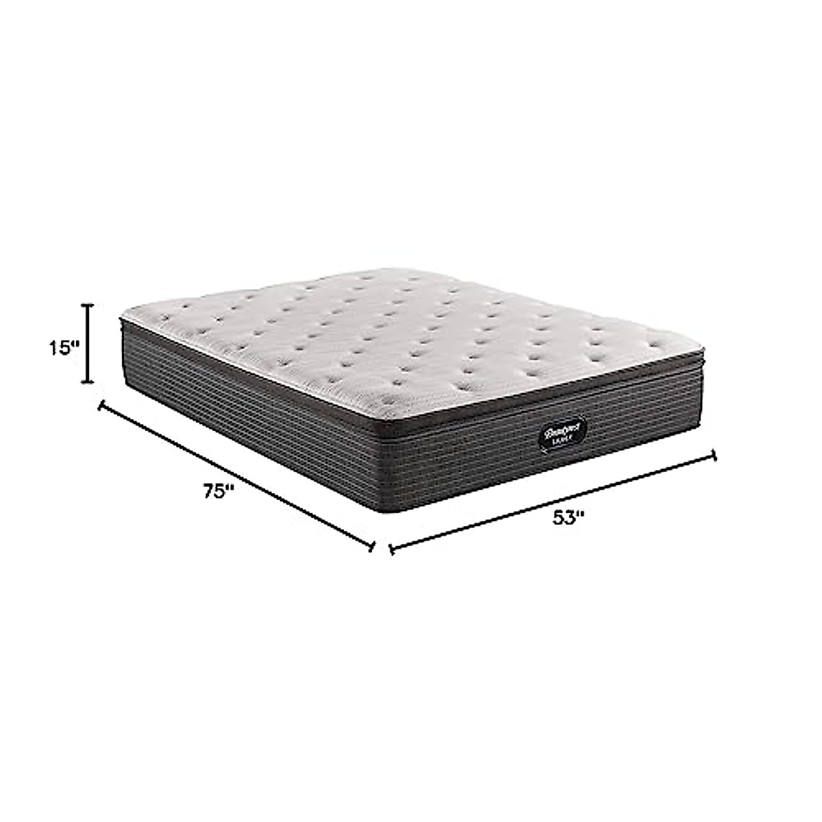 Beautyrest Silver BRS900 15 inch Medium Pillow Top Mattress, Full, Mattress Only