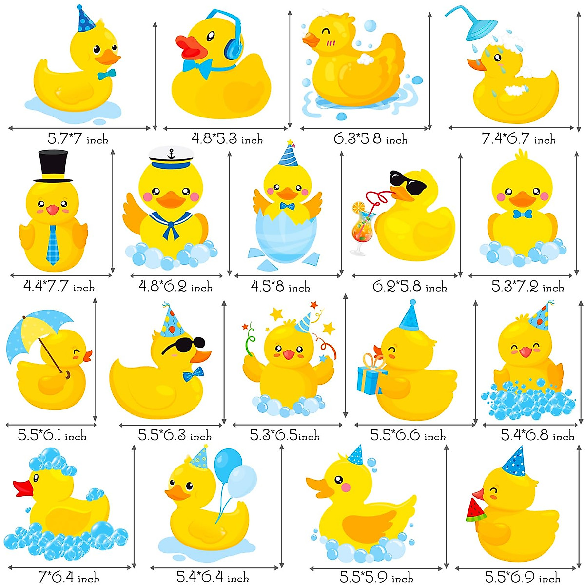 Rubber Duck Hanging Swirls 20Pcs Duck Birthday Party Hanging Decorations Rubber Duck Ceiling Swirls Duck Party Streamers for Duck Themed Baby Shower Birthday Party Supplies