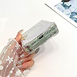 LSL for Samsung Galaxy Z Flip 5 Case [Compatible with MagSafe] Bling Laser Colorful Case Soft TPU Bumper Shockproof Hard PC Anti-Scratch Anti-Drop Protective Slim Magnetic Cover for Women Girls Men