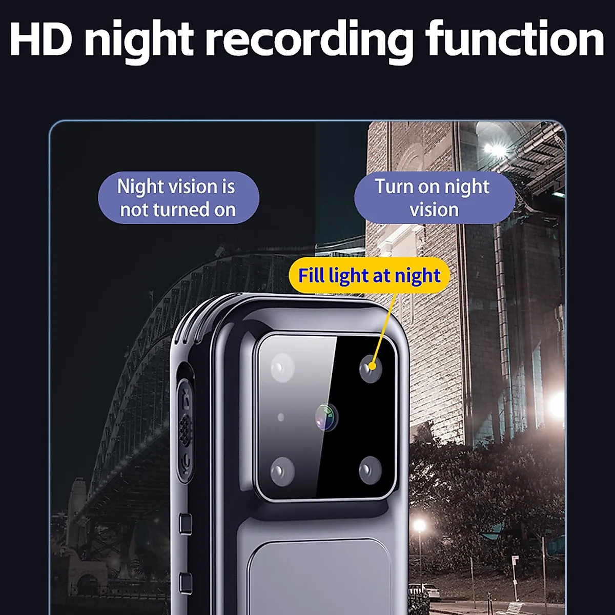 VBESTLIFE WiFi HD 1080P Back Clip Sports Camera, USB2.0 Interface One Button Operation with Suction Cup 16GB Storage Wearable Camera for Cycling