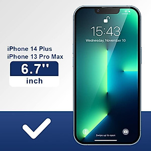 ImpactStrong Shatterproof for iPhone 13 Pro Max/iPhone 14 Plus Tempered Glass Screen Protector [Easy Installation Frame] [Bubble Free] [9H Hardness] Case Friendly, 6.7 Inch - (3-Pack)