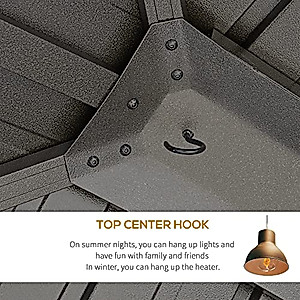 Outsunny 10' x 12' Hardtop Gazebo Canopy with Galvanized Steel Double Roof, Aluminum Frame, Permanent Pavilion Outdoor Gazebo with Netting and Curtains for Patio, Garden, Backyard, Deck, Lawn, Gray