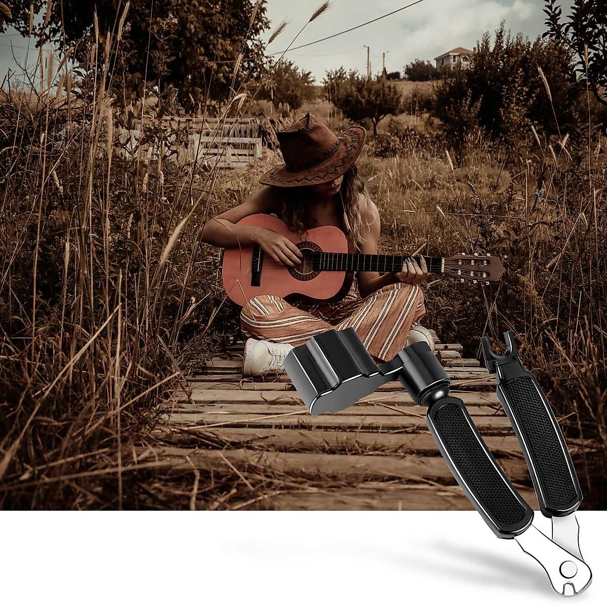 Guitar String Winder Cutter Pin Puller - 3 In 1 Multifunctional Guitar Maintenance Tool/String Peg Winder + String Cutter + Pin Puller Instrument Accessories (Style-A)