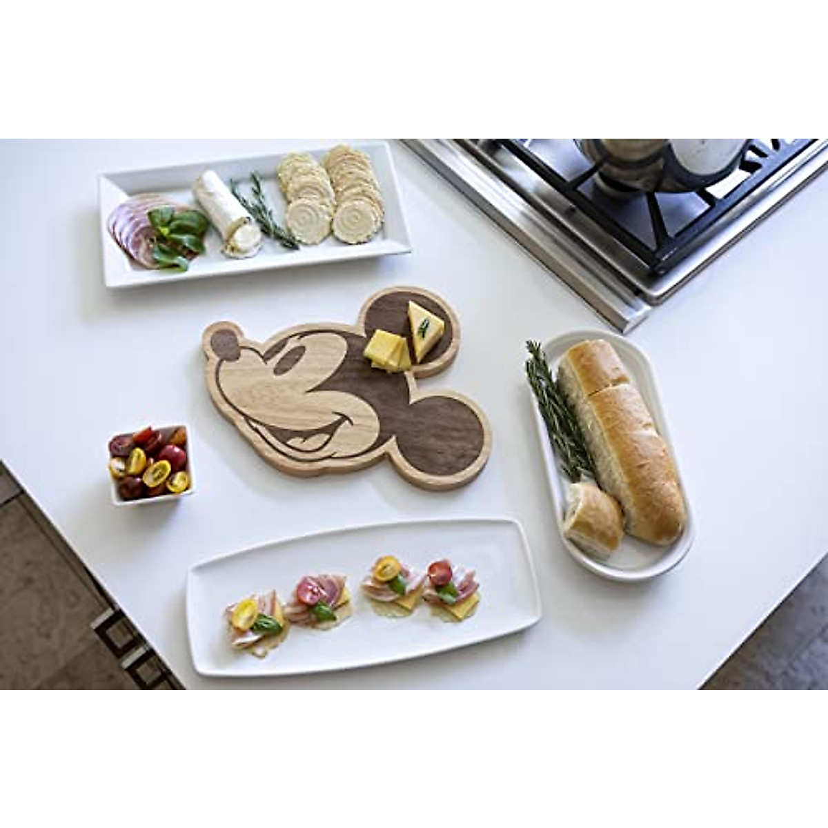 TOSCANA - a Picnic Time brand - Disney Mickey Mouse Disney Classics Mickey Mouse Cutting Board - Wood Cheese Board - Charcuterie Board
