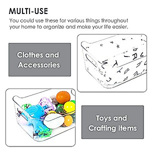 Vtopmart Refrigerator Organizer Bins 4 Pack - Clear Small Plastic Food Organizer with Handle for Fridge, Freezer, Cabinet, Kitchen Pantry Organization and Storage, BPA Free, 9.5" Long