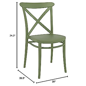 Compamia Cross Resin Outdoor Chair Olive Green (Set of 2)