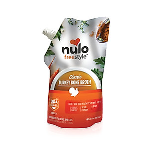 Nulo Freestyle Bone Broth, Premium Food Topper for Cats and Dogs, with Collagen and Chondroitin Sulfate to Help Boost The Quality of Your Pet’s Coat and Skin, 20 FL Oz Pouch
