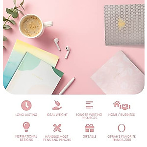 Eccolo Large Lined Journal Notebook, Flexible Cover, Writing Journal, 256 Ruled Ivory Pages, Ribbon Bookmark, Lay Flat, Desk Size for Work or School, Be Bold (Gray, 8x10 inches)