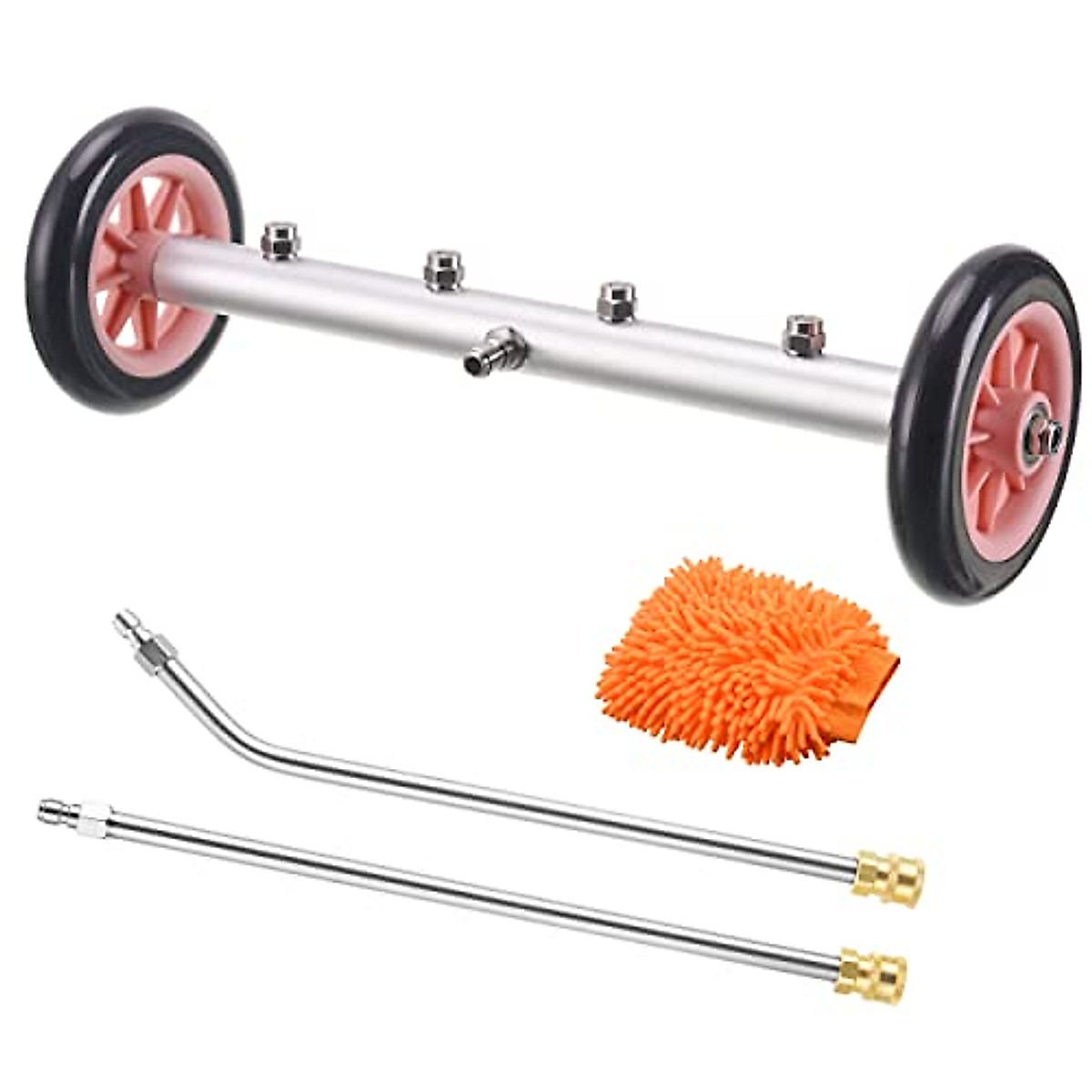 JOEJET Pressure Washer Undercarriage Cleaner, 16 Inch Under Car Washer, Undercarriage Cleaner with Straight Extension Wand and Wash Mitt, 4000 PSI