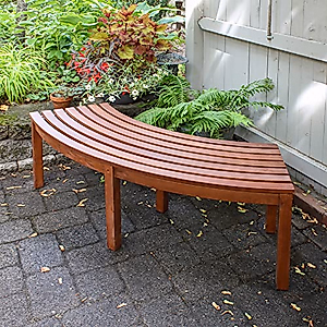 Achla Designs 125-0011 Curved Backless, Natural Bench, Oiled Finish