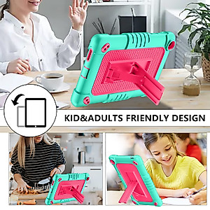 Mignova for Walmart Onn 7 2022 Model Gen 3 7 inch/for New Walmart Onn 7 3rd Gen 100071481 Tablet Case Shockproof Kids Friendly Armor Case Kickstand Shoulder Hand Strap Protective Shell (Green+Pink)