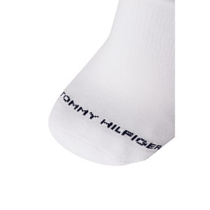 Tommy Hilfiger Men's Athletic Socks - Cushioned Crew Socks (12 Pack), Size 7-12, White Flag