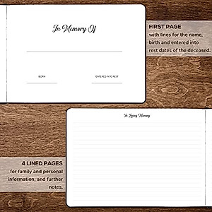 Skyline Funeral Guest Book for Memorial & Funeral Services – in Loving Memory Guest Sign in Book for Funerals – 738 Guest Entries with Name & Address, 129 Pages, Hardcover, 10x7″ (Black)