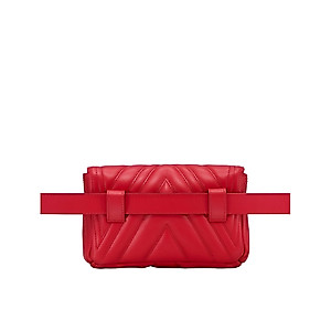 MCM Women's Patricia Red Quilted Leather Crossbody Belt Bag