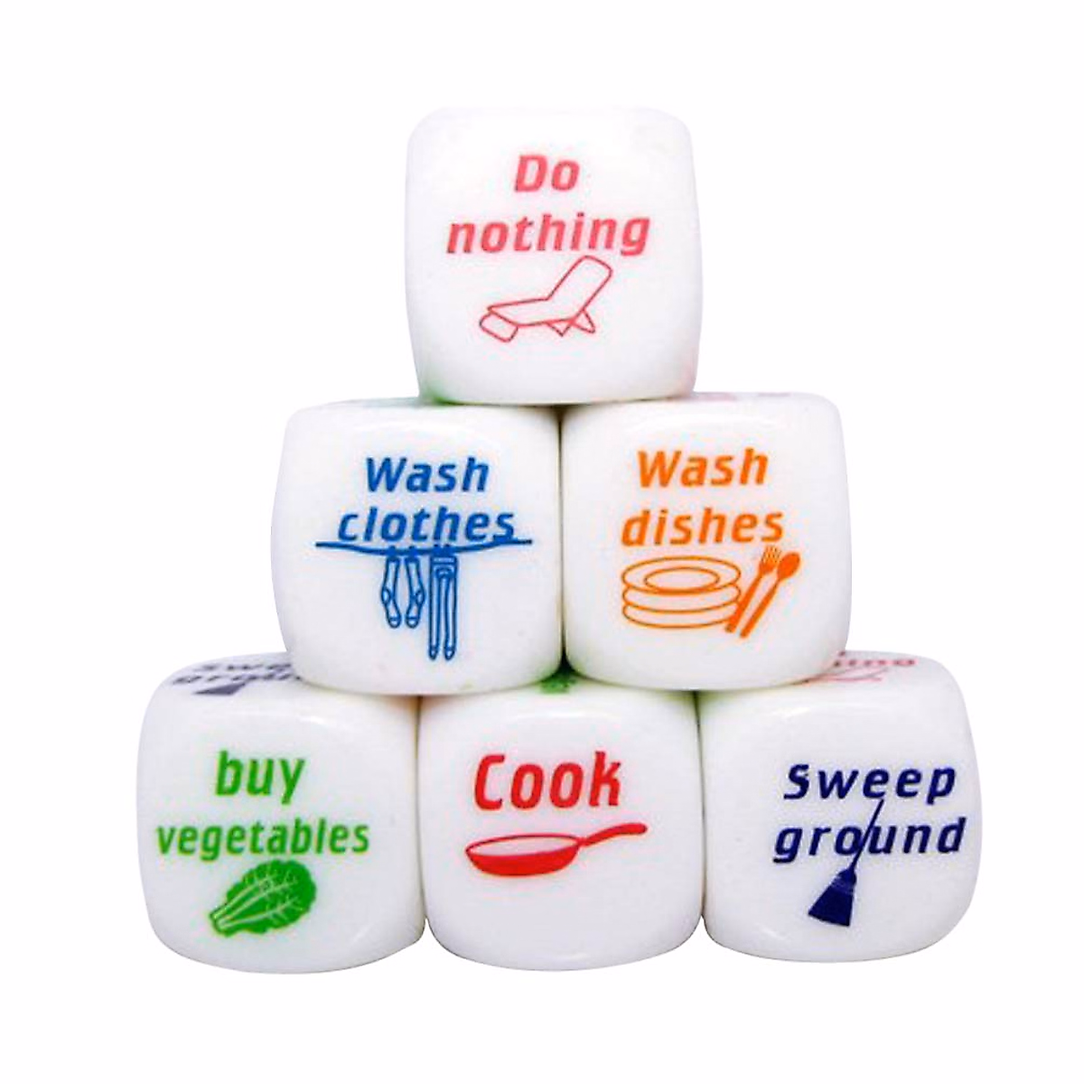 NUOBESTY 1 Set of Novelty Dice Game Dice Housework Dice Dice for Couple