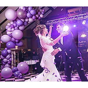 Lyzzglobo Purple Balloon Garland Kit, 183pcs Pastel Pearl Metallic Purple Balloon Arch Kit for Wedding Bachelorette Party Decorations Birthday Supplies