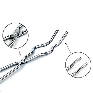 8 Inches Crucible Tongs Stainless Steel Professional Grade Crucible SS Casting Tool Lab Tongs