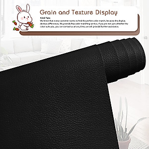 Leather Repair Patches for Couches 16x60 inches Large Self-Adhesive Sofa, Car Seat，Leather Furniture，Vinyl Repair Patch Kit (Black)