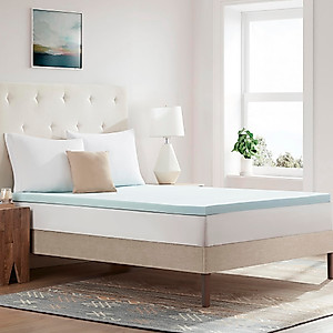 Sweet Home Collection Full Size Mattress Topper 2 Inch Gel Infused Memory Foam Cooling Pad CertiPUR US Certified - Enhance Sleep Quality with Pressure Relief and Temperature Regulation, Full, Blue