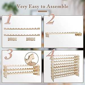 ZenStyle 6 Tier Premium Wood Wine Rack Storage Stand 72 Bottles Capacity Stackable Storage Display Shelf Floor Freestanding Wine Cabinet, Wobble-Free