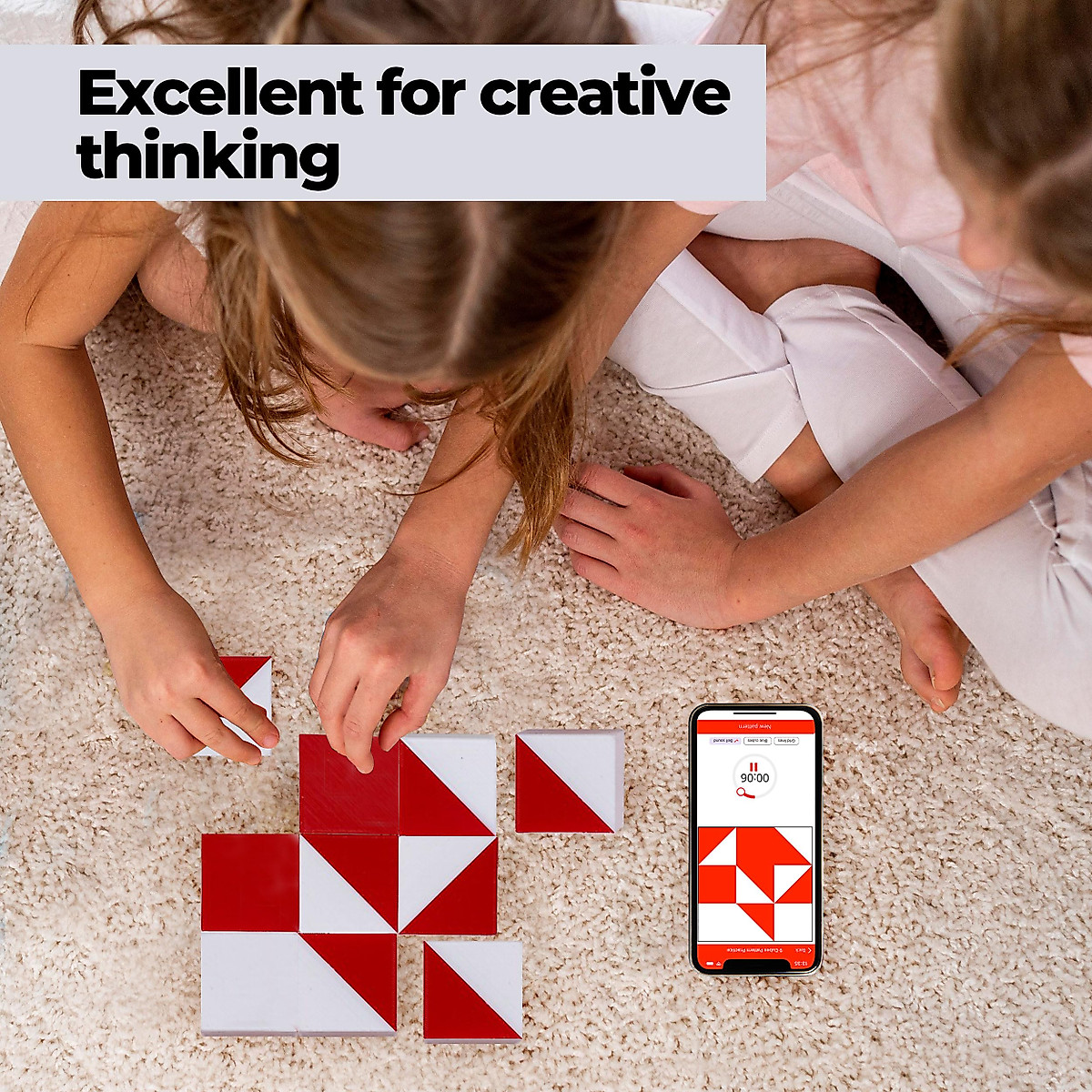 PrfcNL IQ Test Cubes (Natural Edition) – 9 Kohs Cubes, Practice for Block Design Test, BDT, WPPSI, WAIS and WISC Tests, Montessori Educational Blocks to Improve Concentration, Coordination and Memory