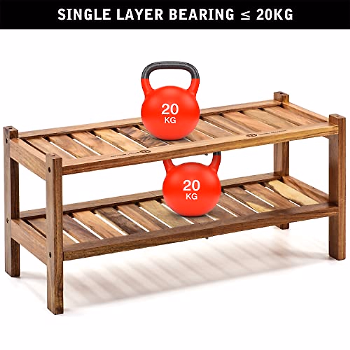 Bambu Masster Shoe Rack,100% Natural Acaia Wood Shoe Rack,Entryway Shoe Rack,Stackable,Small Shoe Rack,Shoes Rack,Shoe Stand Free Standing Shoe Racks.