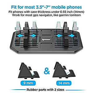 IPOW Anti-Slip Silicone Car Phone Dashboard Pad Mat,Hands-Free Cell Phone Holder for Car/Home/Office Compatible with iPhone 7 7P 6s 6 X XS 8 8P 5S,Galaxy S8 S7 S6 S5, Google Nexus