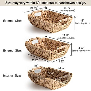StorageWorks Hand Woven Storage Baskets and Toilet Paper Baskets Set